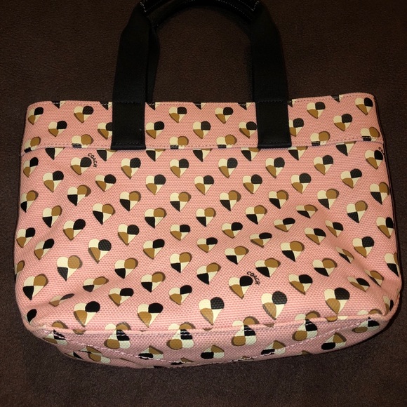 Coach | Bags | Coach Pink Checkered Heart Small Tote | Poshmark
